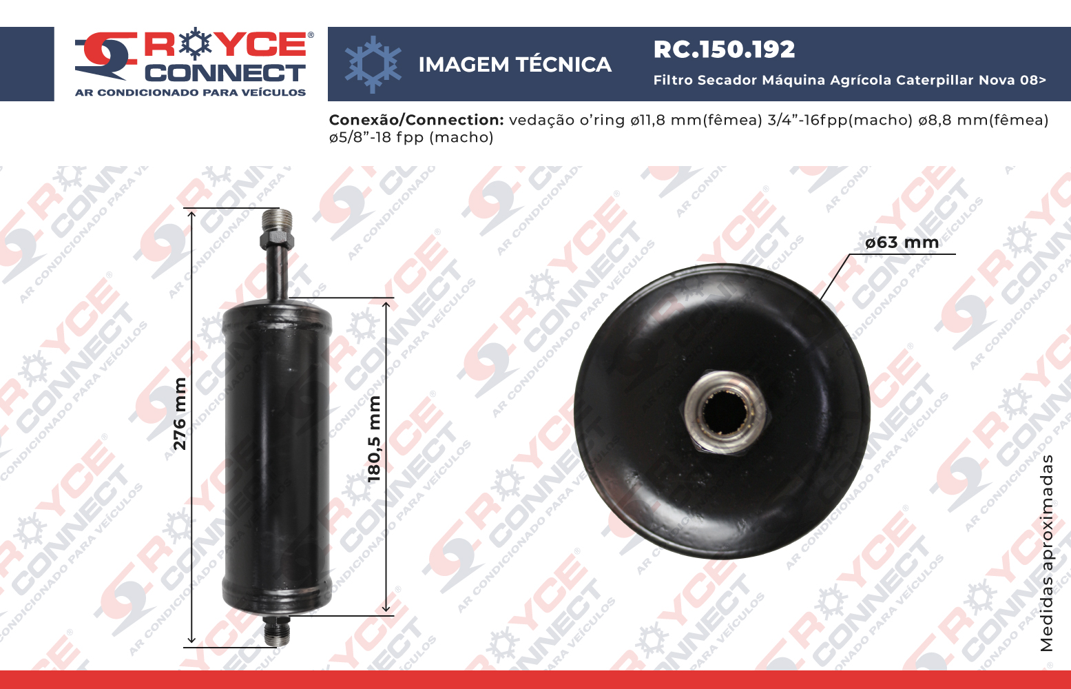 Filtro Secador Máquina Caterpillar Nova 2008> 924G/ 12H / 140K OEM: 257 ...