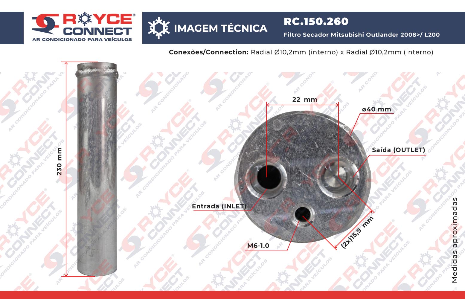 Filtro Secador Mitsubishi Outlander 2008> L200 Triton Sport 2017 ...