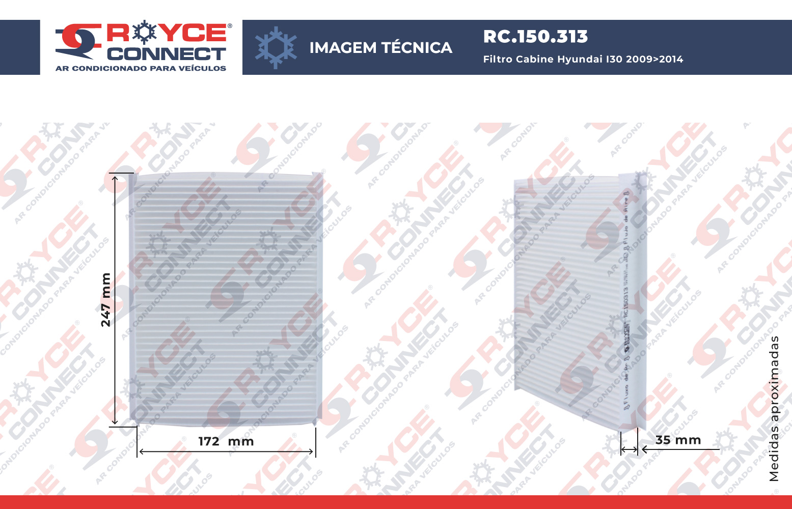 Filtro Cabine Hyundai I30 2009 Até 2014 OEM: 971332L000/ F178AG7AA01 ...