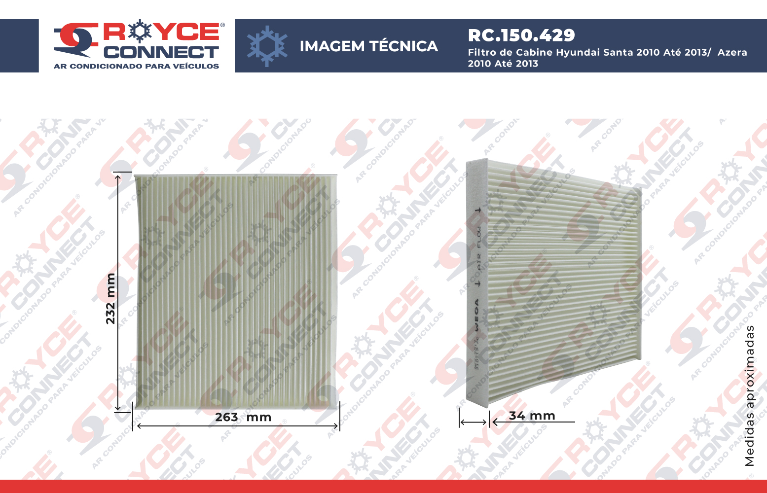 Filtro de Cabine Hyundai Santa 2010 Até 2013/ Azera 2010 Até 2013 OEM ...