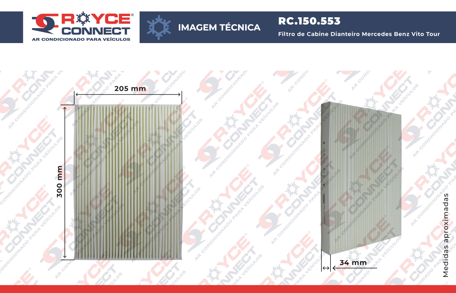 Filtro de Cabine Dianteiro Mercedes Benz Vito Tour 119 Turbo Flex 2.0 ...