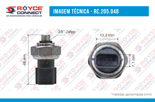 Pressostato Renault Logan / Sandero 2013> OEM: 921361722R - Royce Connect