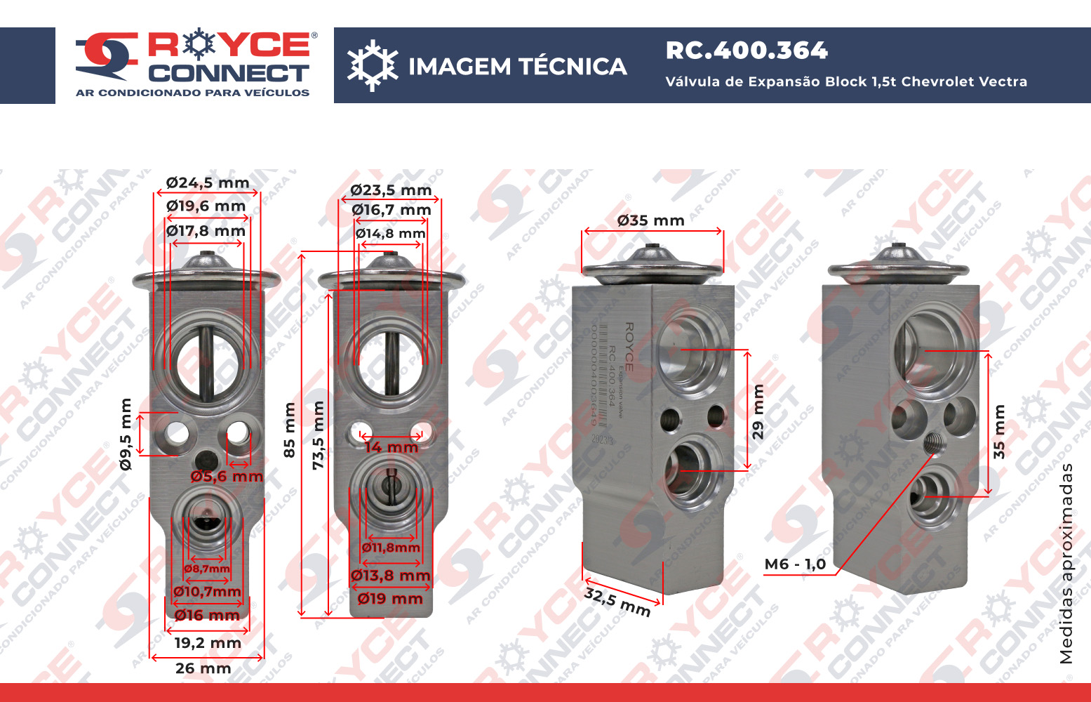 Válvula de Expansão Block 1,5t Vectra 1997>/ Scenic/ Symbol/ Frontier ...