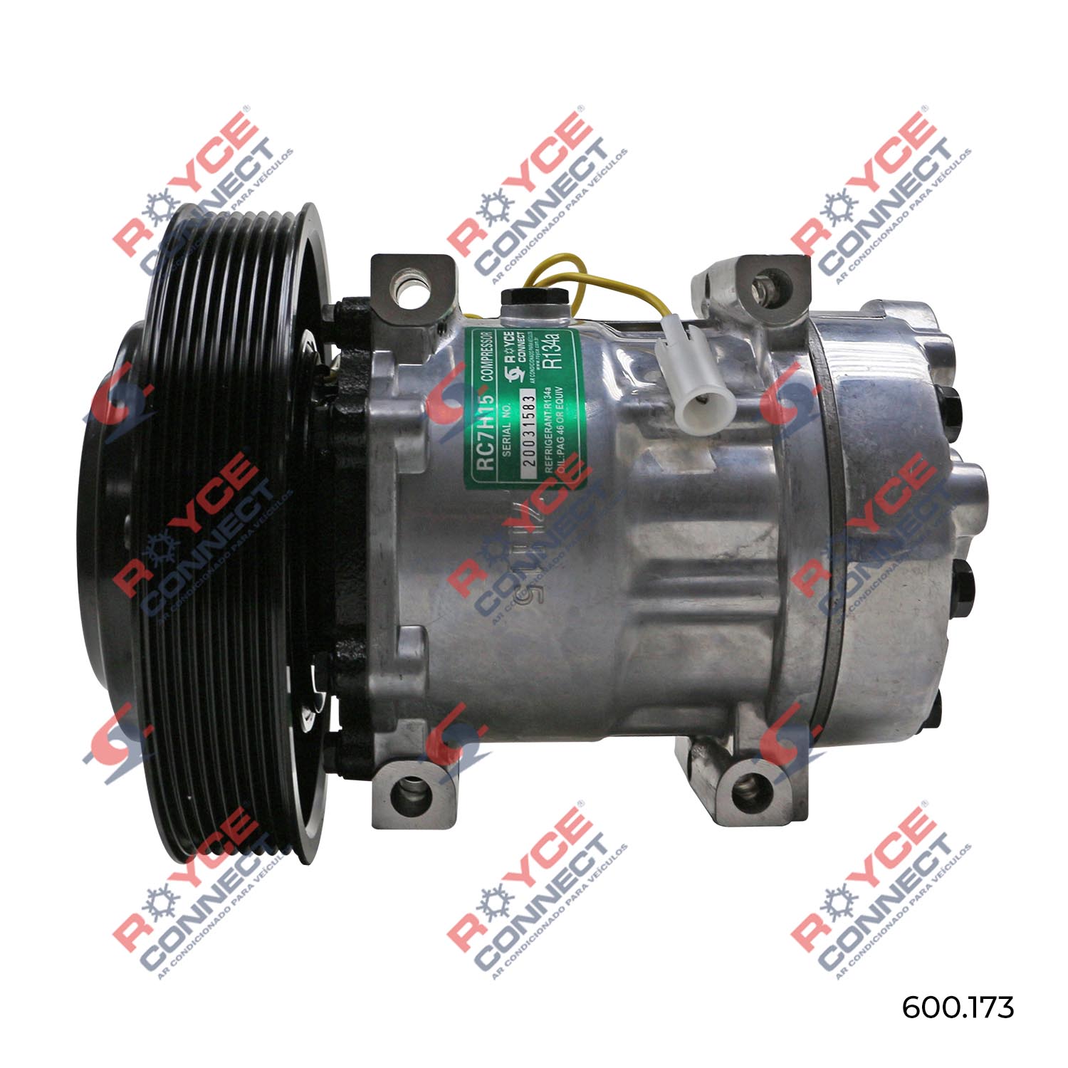 Compressor AB7H15AB 4116U Caminhão Volvo 2008 Até 2019 - 24 Volts Polia ...