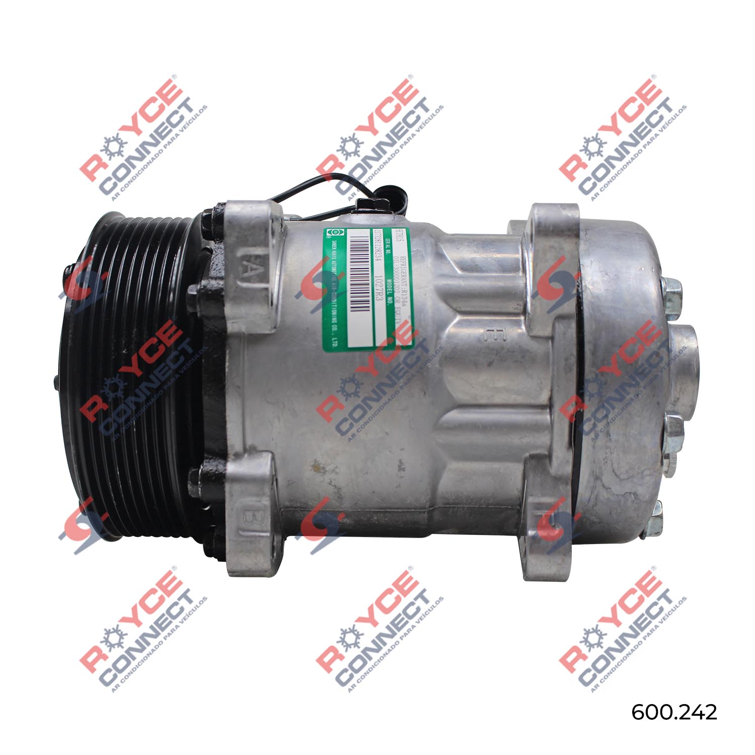 Compressor SANDEN Original AA7H15AA 4864 Modelo Flex 8 Orelhas Saida ...