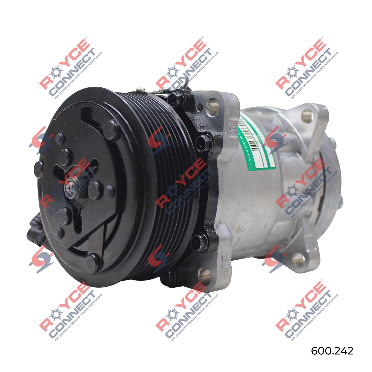 Compressor SANDEN Original AA7H15AA 4864 Modelo Flex 8 Orelhas Saida ...