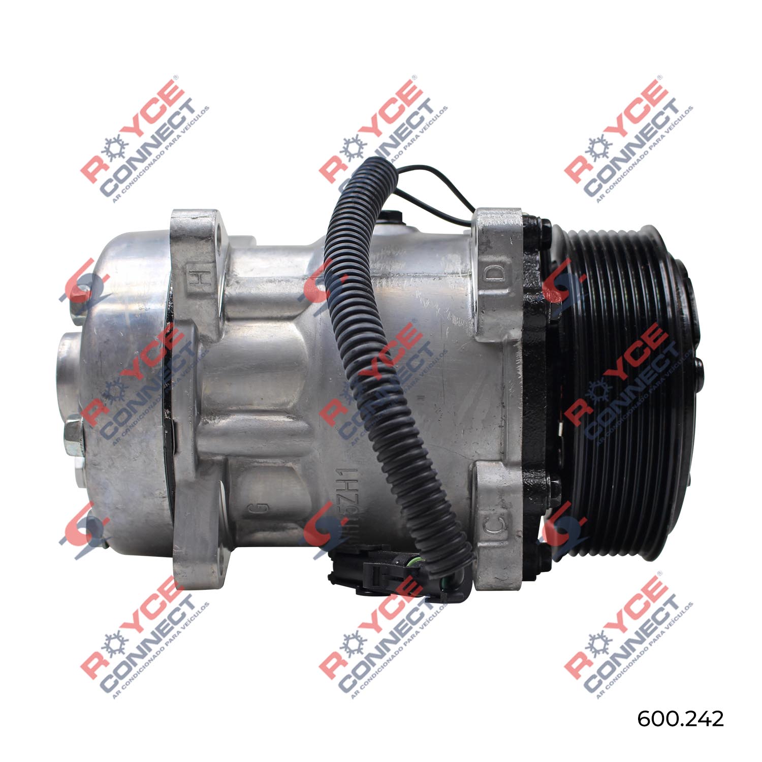 Compressor SANDEN Original AA7H15AA 4864 Modelo Flex 8 Orelhas Saida ...