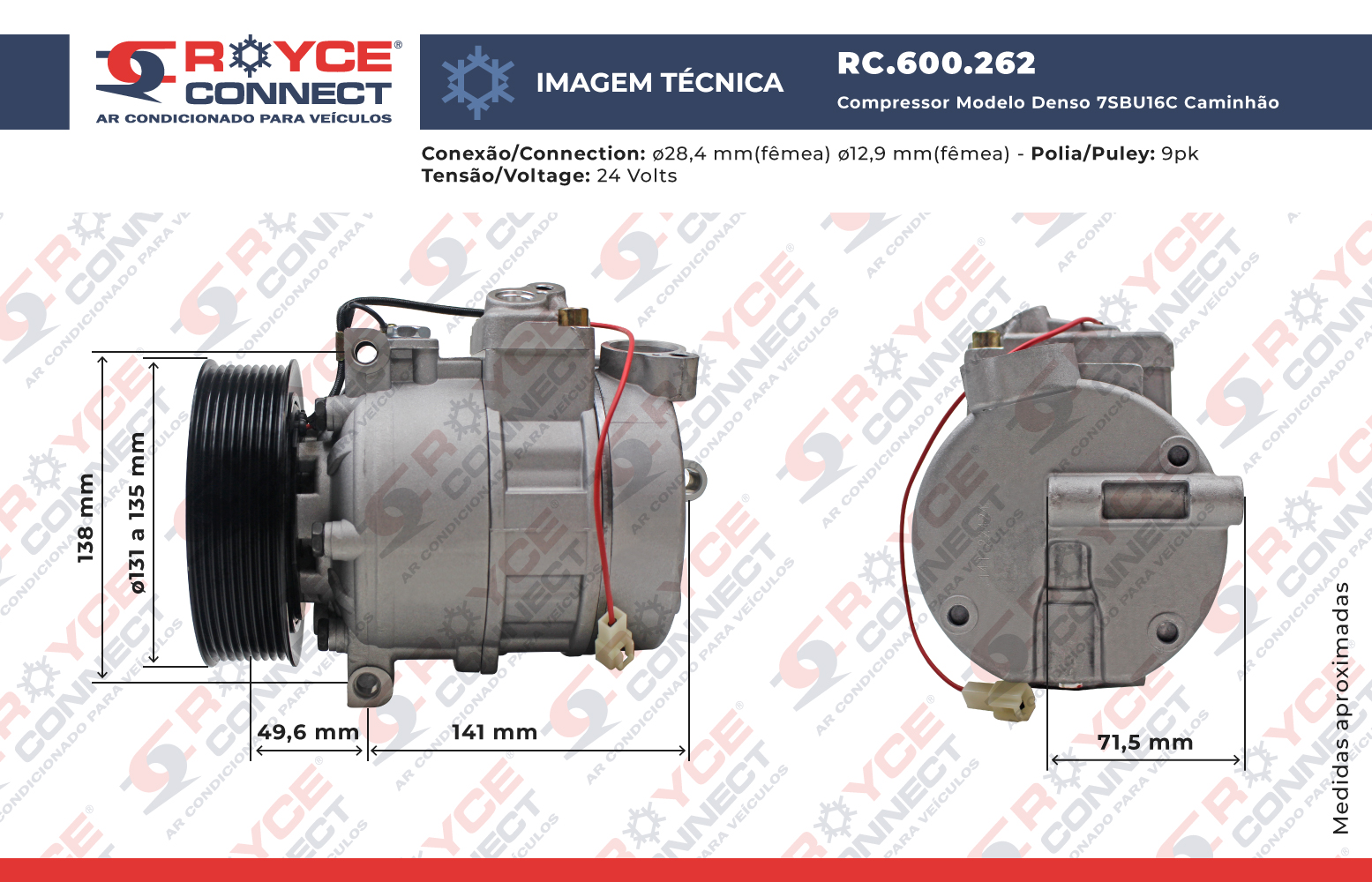 Compressor Modelo Denso 7SBU16C Caminhão Mercedes Benz Actros 4844 2014 ...