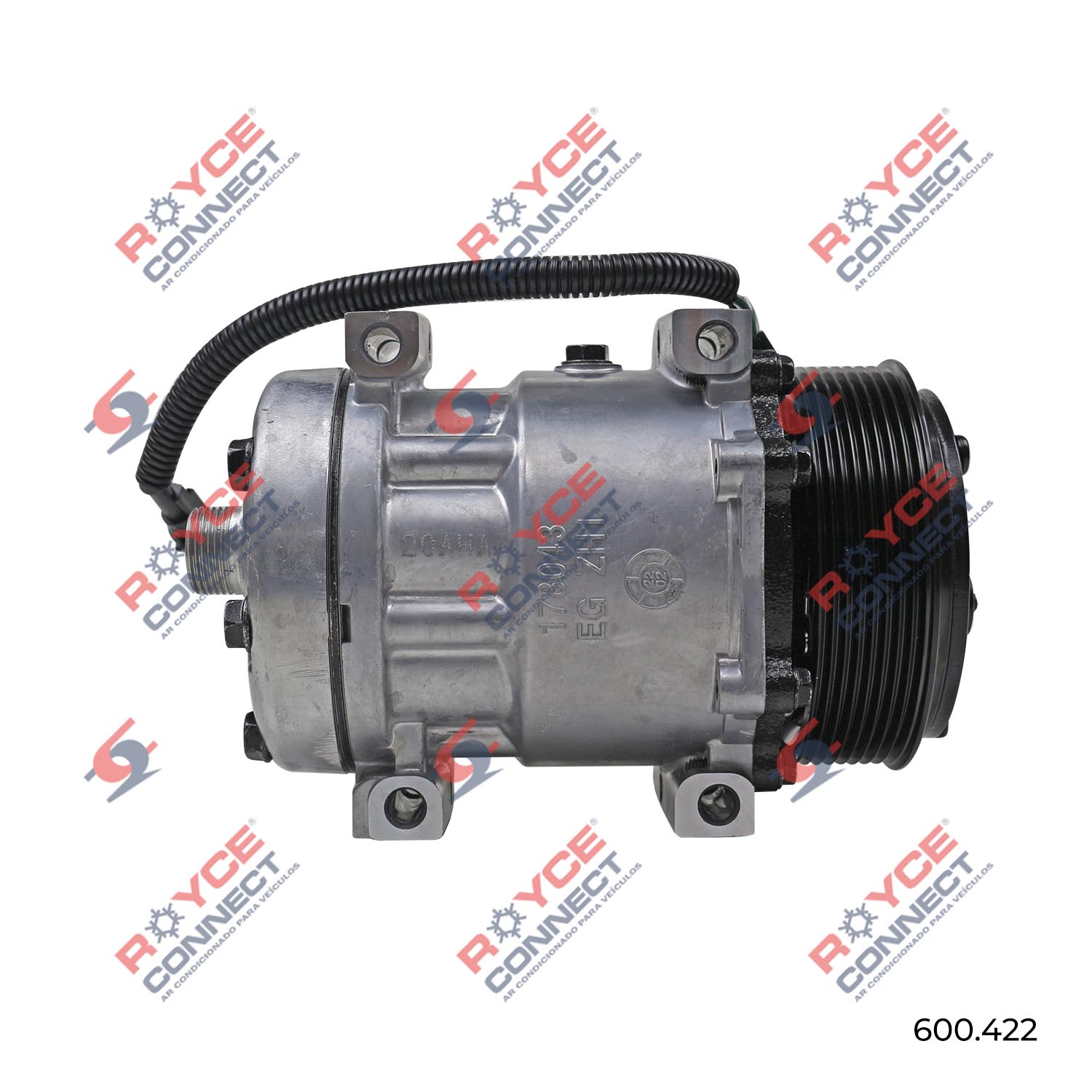 Compressor Sanden AA7H15AA 8144 Máquina Case 821/ W20E/ 621/ 721/ 821 ...
