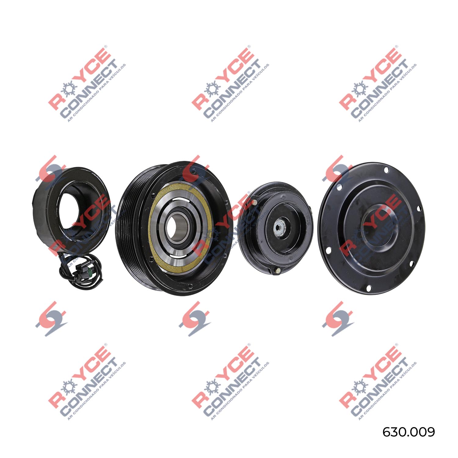 Conjunto de Embreagem do Compressor Denso 10PA17 Máquina John Deere 12 ...