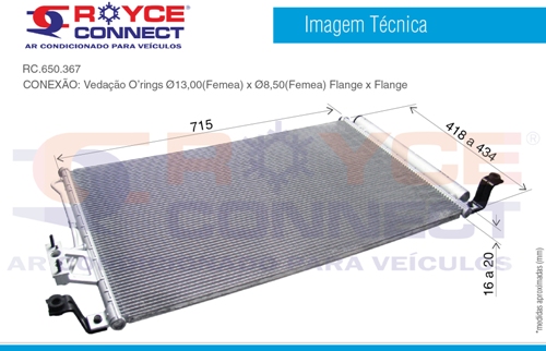 Condensador Hyundai Santa Fé Fluxo Paralelo OEM: 976062B000 - Royce Connect